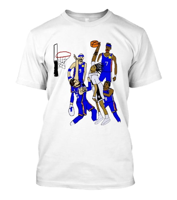 Stephon Castle Dunk Basketball Blue Team Number 4 Drawing T-Shirt