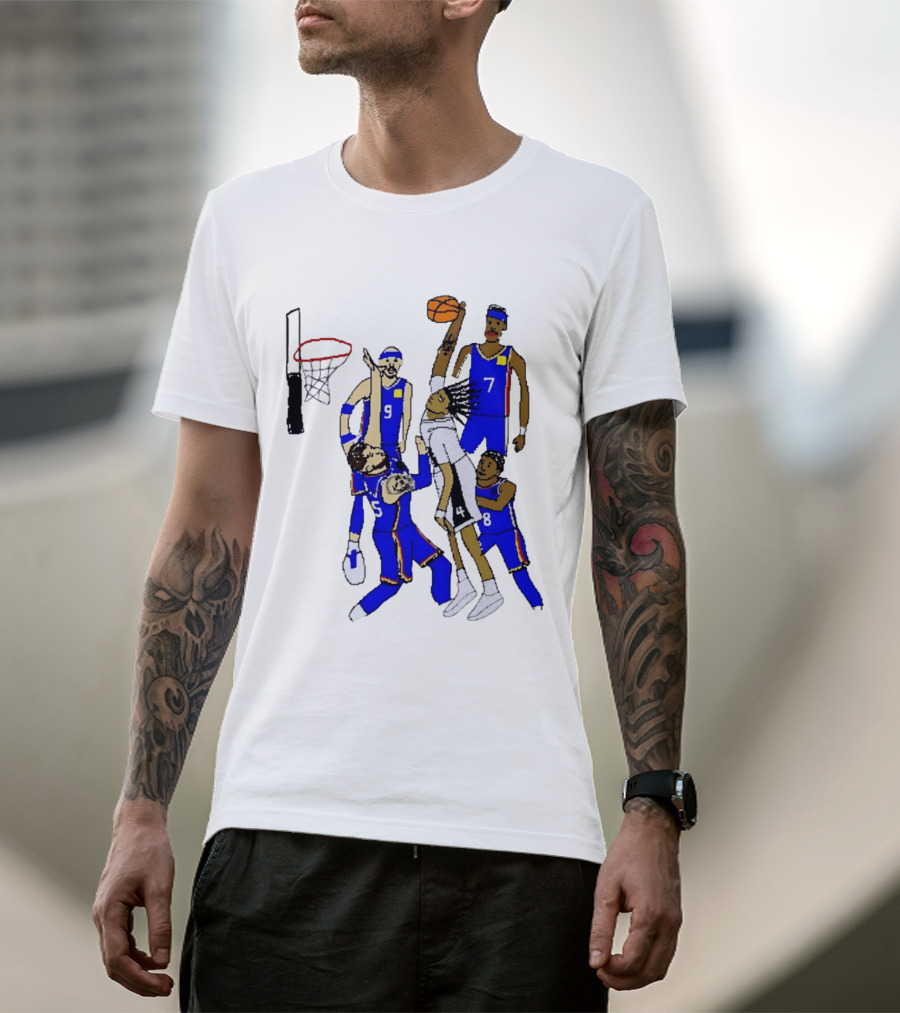 Stephon Castle Dunk Basketball Blue Team Number 4 Drawing T-Shirt