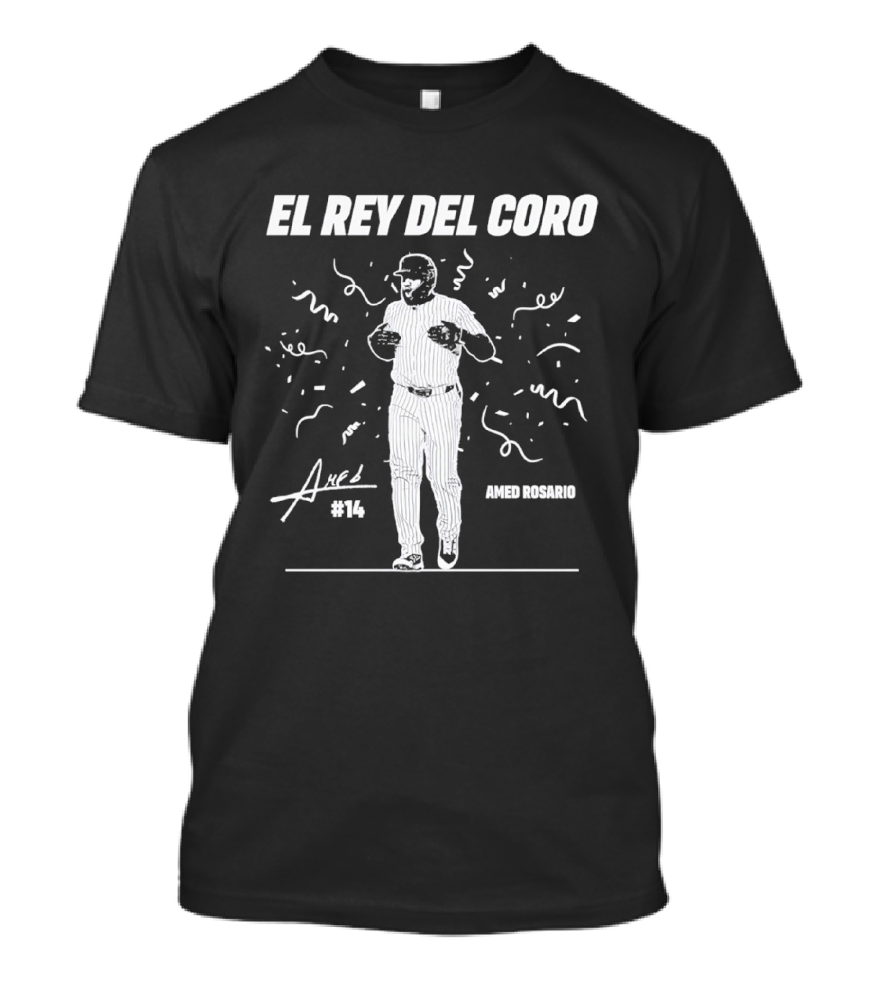 El Rey Del Coro Amed Rosario #14 Yankees Celebration T-Shirt