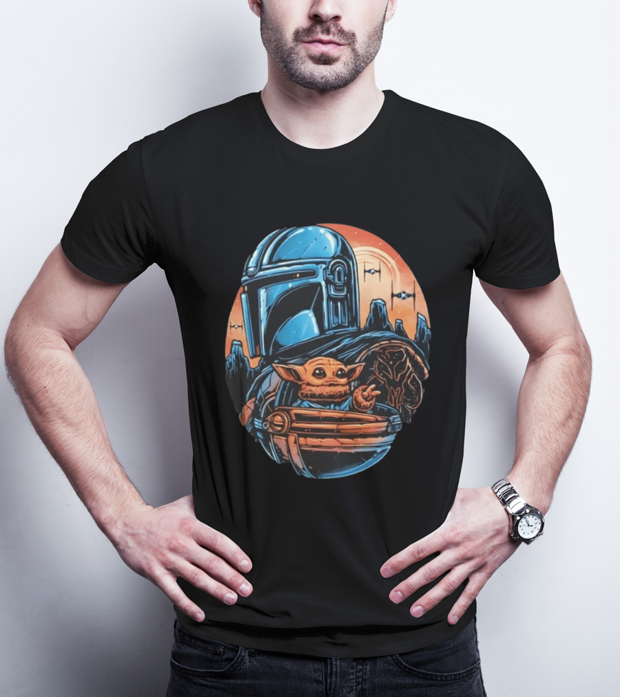 Din Djarin And Grogu Mandalorian Saga Rise Against The Empire T-Shirt