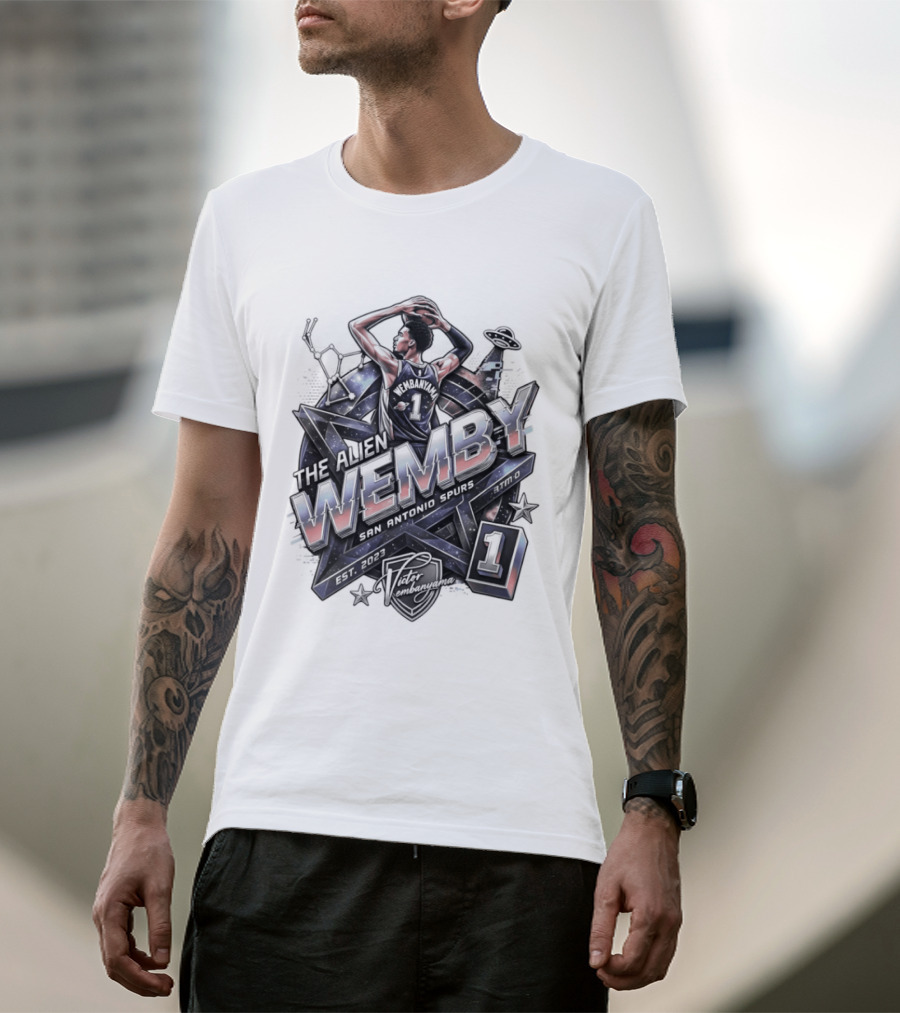 Victor Wembanyama The Alien Wemby San Antonio Spurs Basketball Player Number 1 T-Shirt