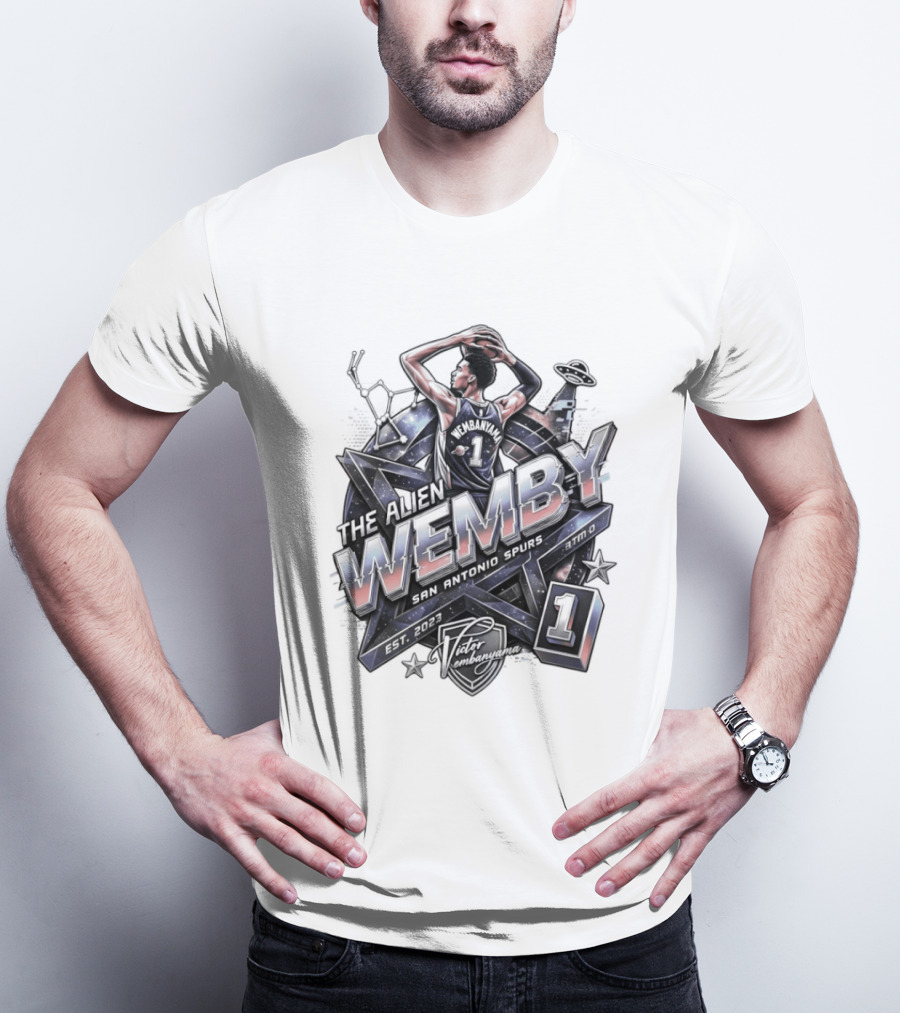 Victor Wembanyama The Alien Wemby San Antonio Spurs Basketball Player Number 1 T-Shirt