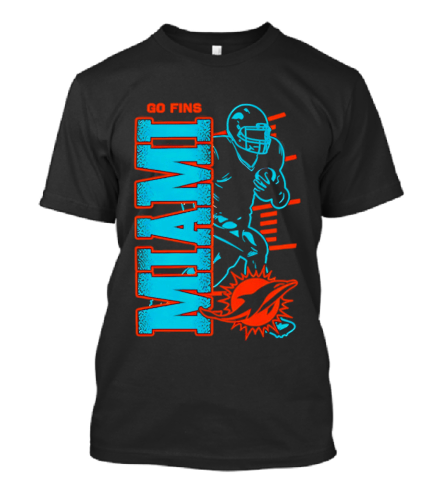 Miami Dolphins Go Fins Football Player T-Shirt