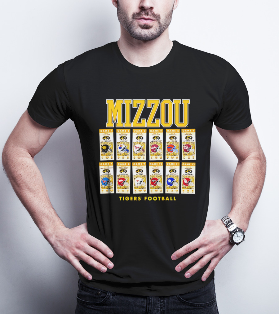 Mizzou Tigers 2026 Football Season Schedule Games T-Shirt