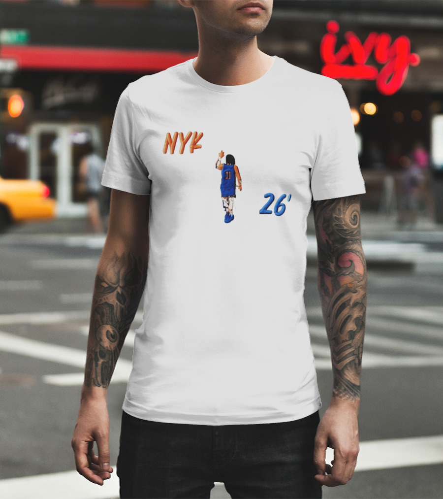 NYK Jalen Brunson Caricature 26' Basketball NBA New York Knicks T-Shirt