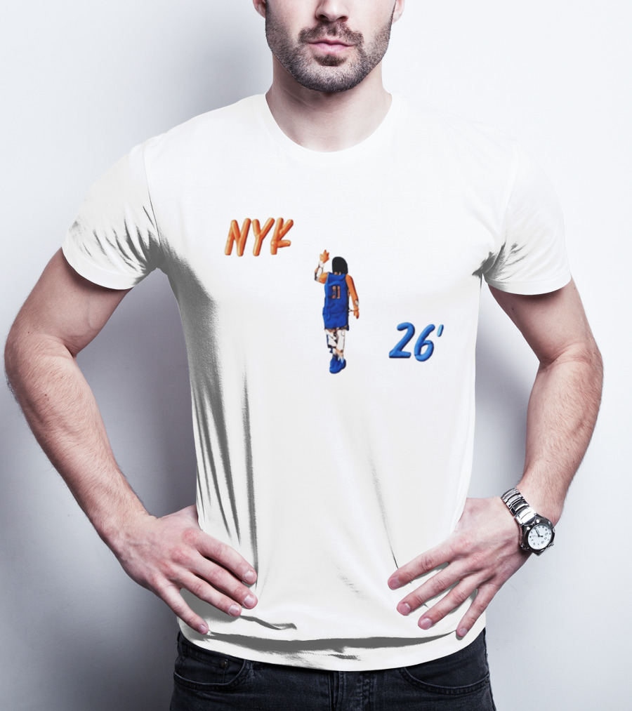 NYK Jalen Brunson Caricature 26' Basketball NBA New York Knicks T-Shirt