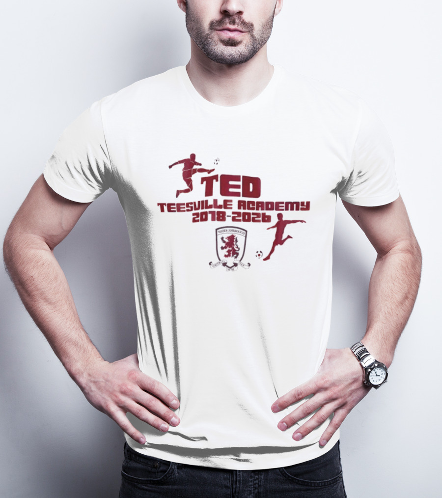 Middlesbrough FC Ted Teesville Academy 2018 2026 Soccer Crest Footballer T-Shirt