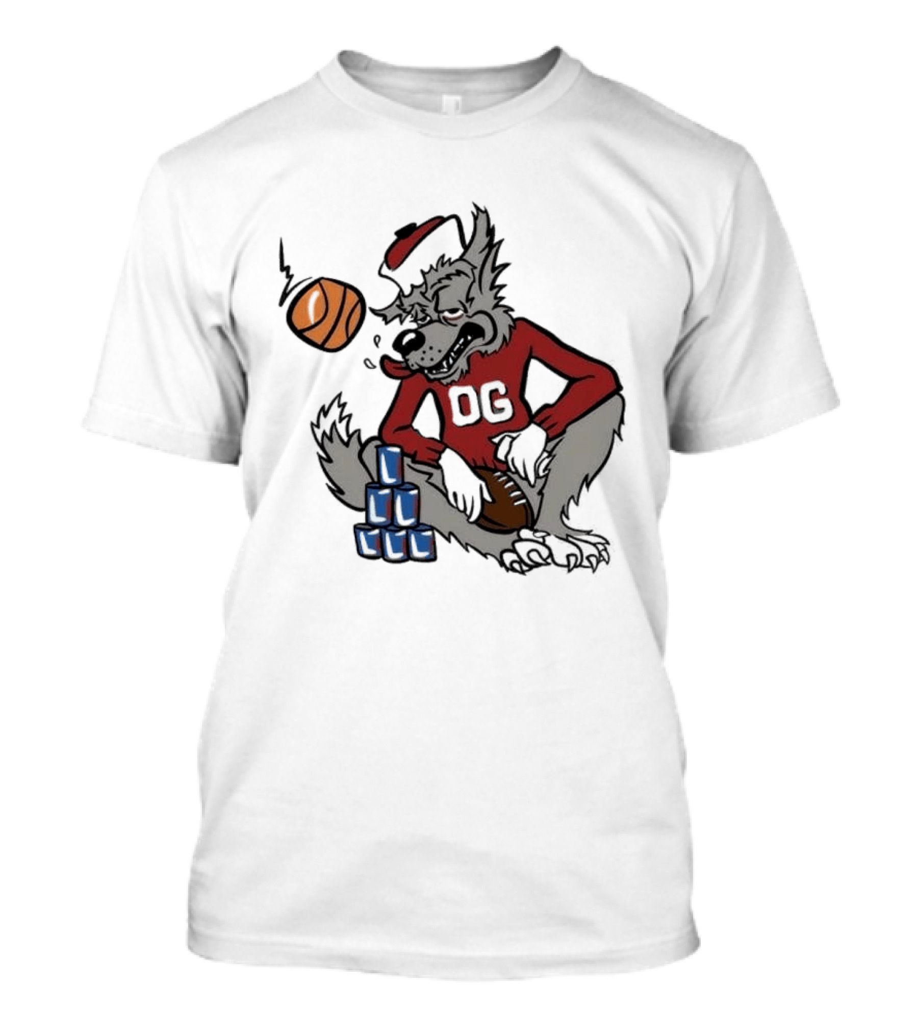 Nc State Wolfpack NCAA Game Day Tailgate Sports Basketball Wolf With Blocks T-Shirt