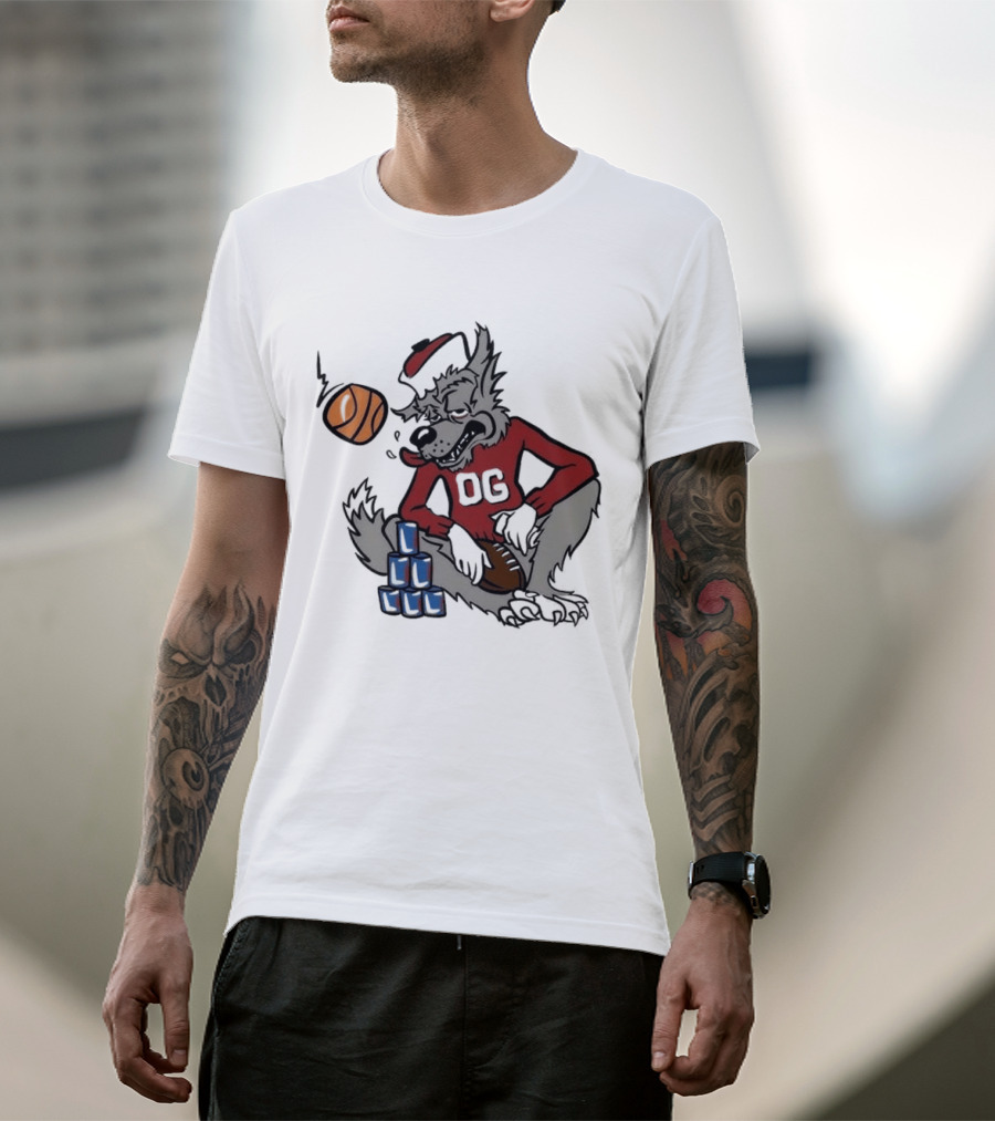 Nc State Wolfpack NCAA Game Day Tailgate Sports Basketball Wolf With Blocks T-Shirt