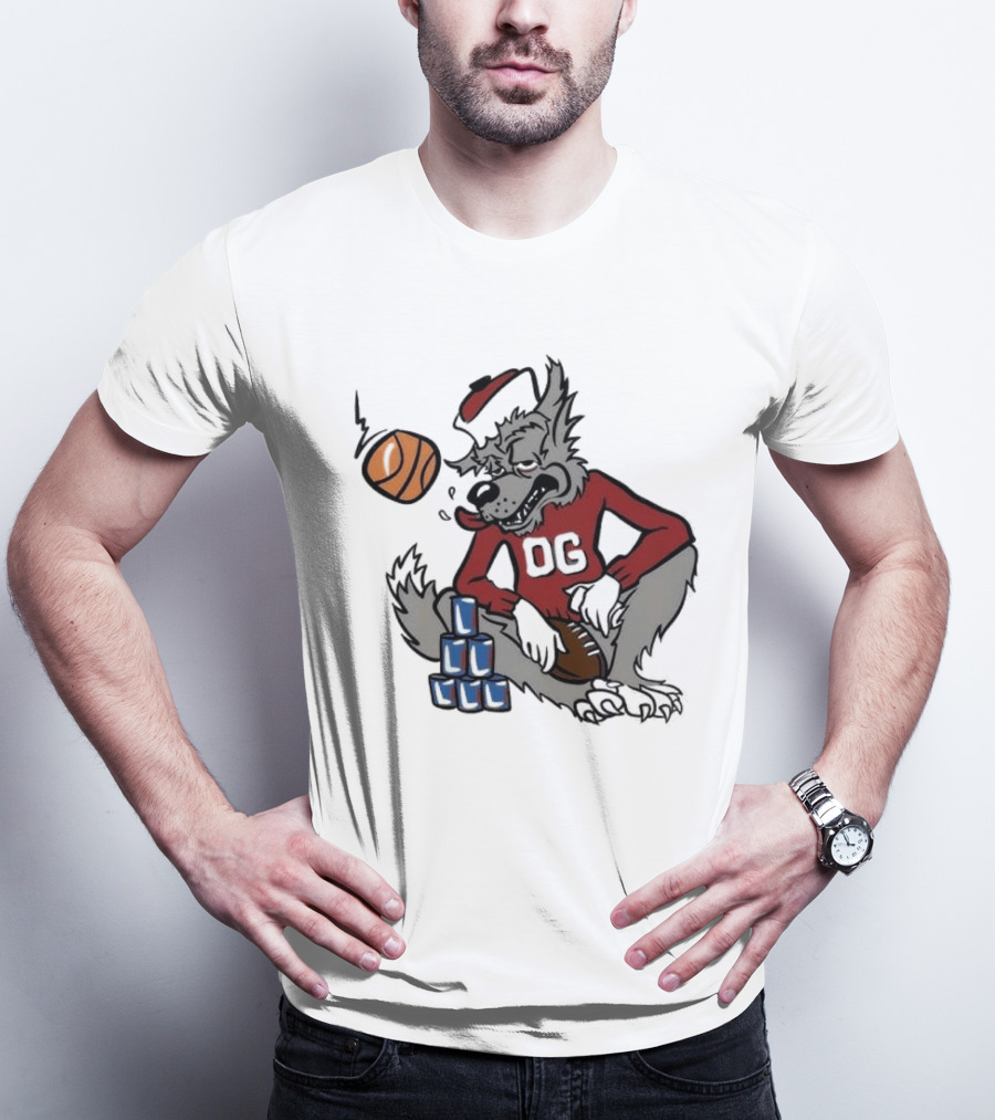 Nc State Wolfpack NCAA Game Day Tailgate Sports Basketball Wolf With Blocks T-Shirt