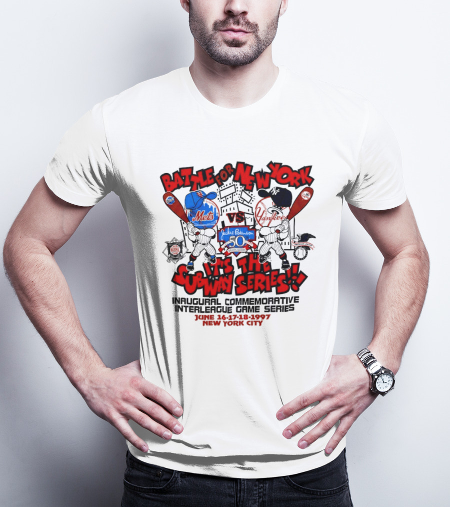 Battle For New York Vs It's The Subway Series Unpoliced Combative Interleague Game Series New York City T-Shirt