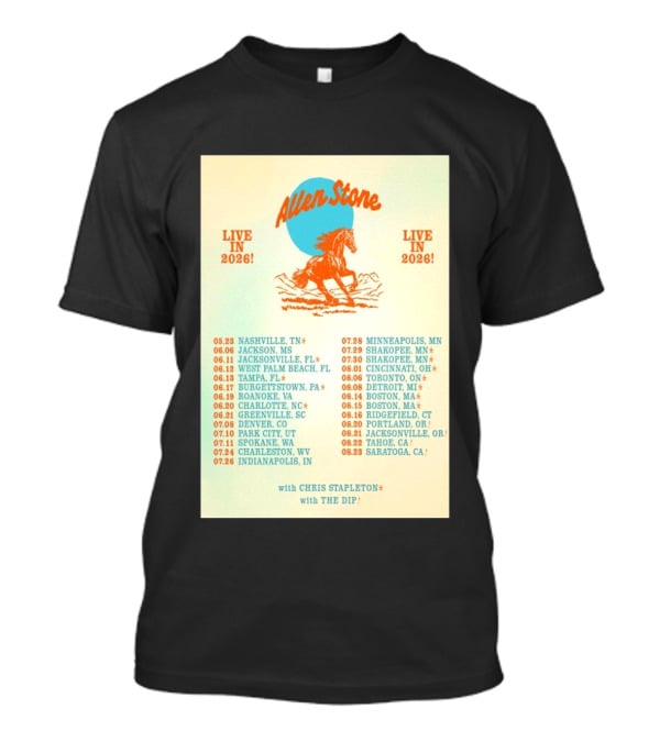 Allen Stone Live In 2026 Tour Dates With Chris Stapleton And The Dip T-Shirt