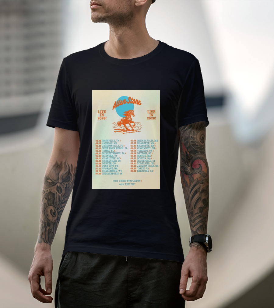 Allen Stone Live In 2026 Tour Dates With Chris Stapleton And The Dip T-Shirt