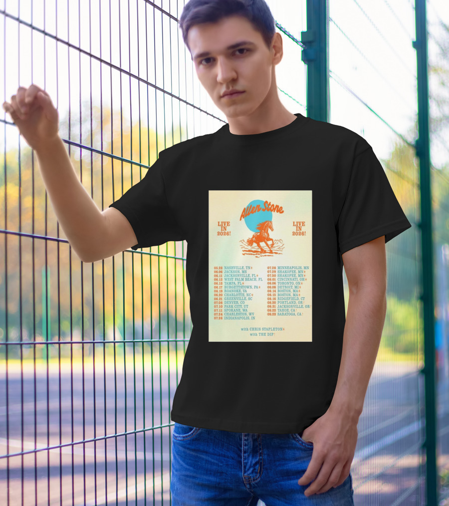 Allen Stone Live In 2026 Tour Dates With Chris Stapleton And The Dip T-Shirt
