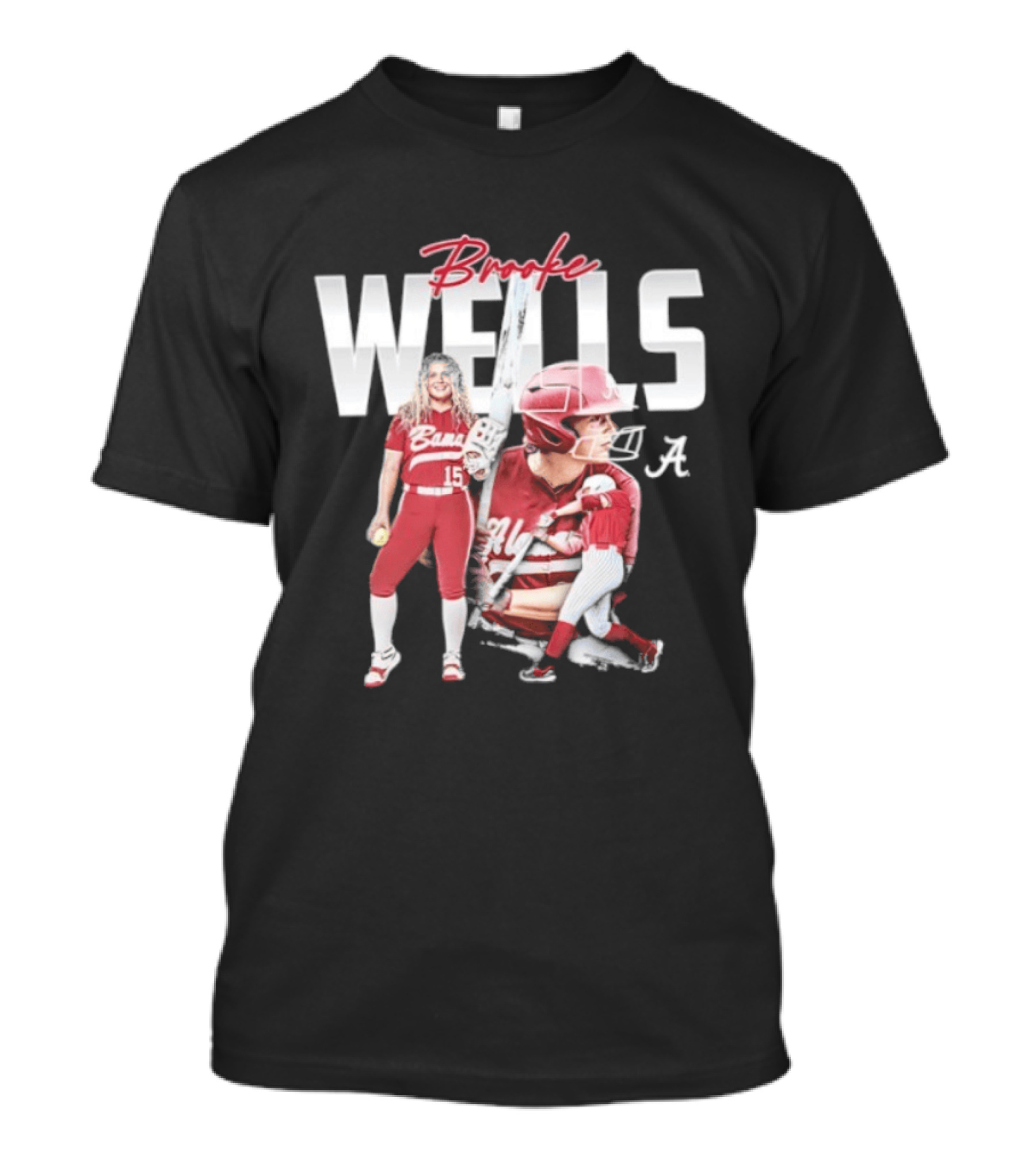 Brooke Wells Alabama Softball Crimson Tide Player Collage T-Shirt