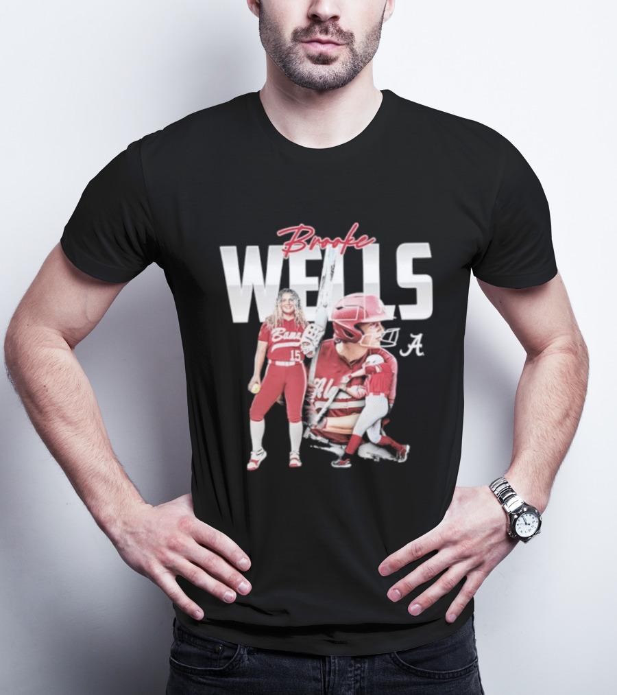 Brooke Wells Alabama Softball Crimson Tide Player Collage T-Shirt