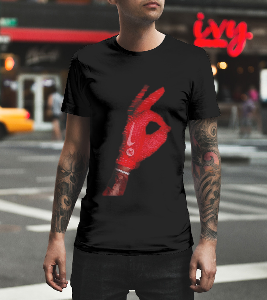 Ohio State Buckeyes Ice Glove Iceman Nike Scarlet Football Glove T-Shirt