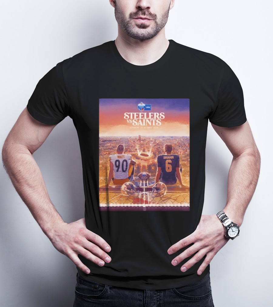 Steelers Vs Saints Paris Game Dimanche 25 Octobre 2026 Watt Shough T-Shirt