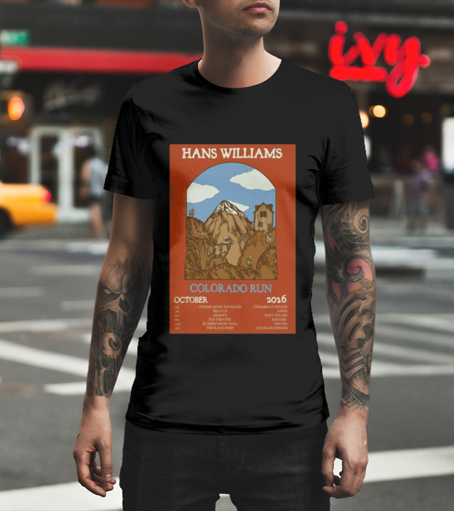 Hans Williams Colorado Run October 2026 Steamboat Springs Aspen Fort Collins Boulder Denver Colorado Springs T-Shirt