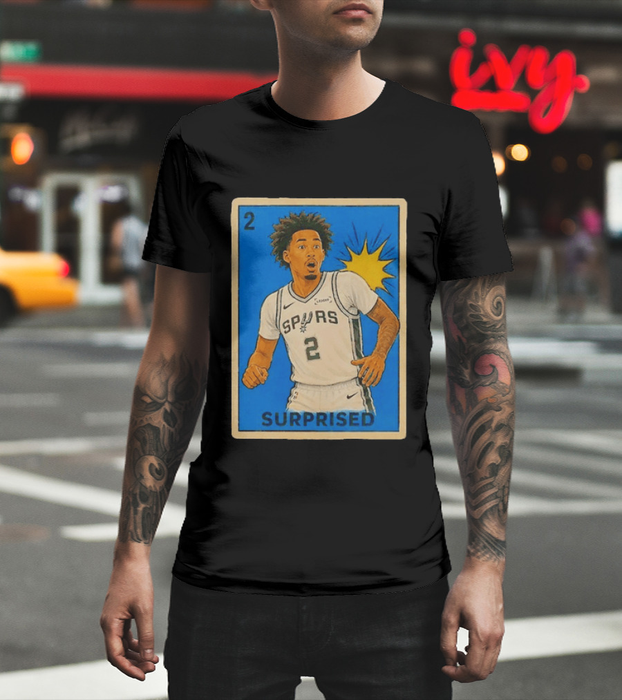 Surprised Dylan Harper Spurs Basketball Card T-Shirt