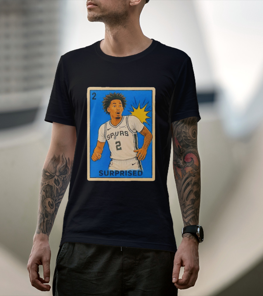Surprised Dylan Harper Spurs Basketball Card T-Shirt