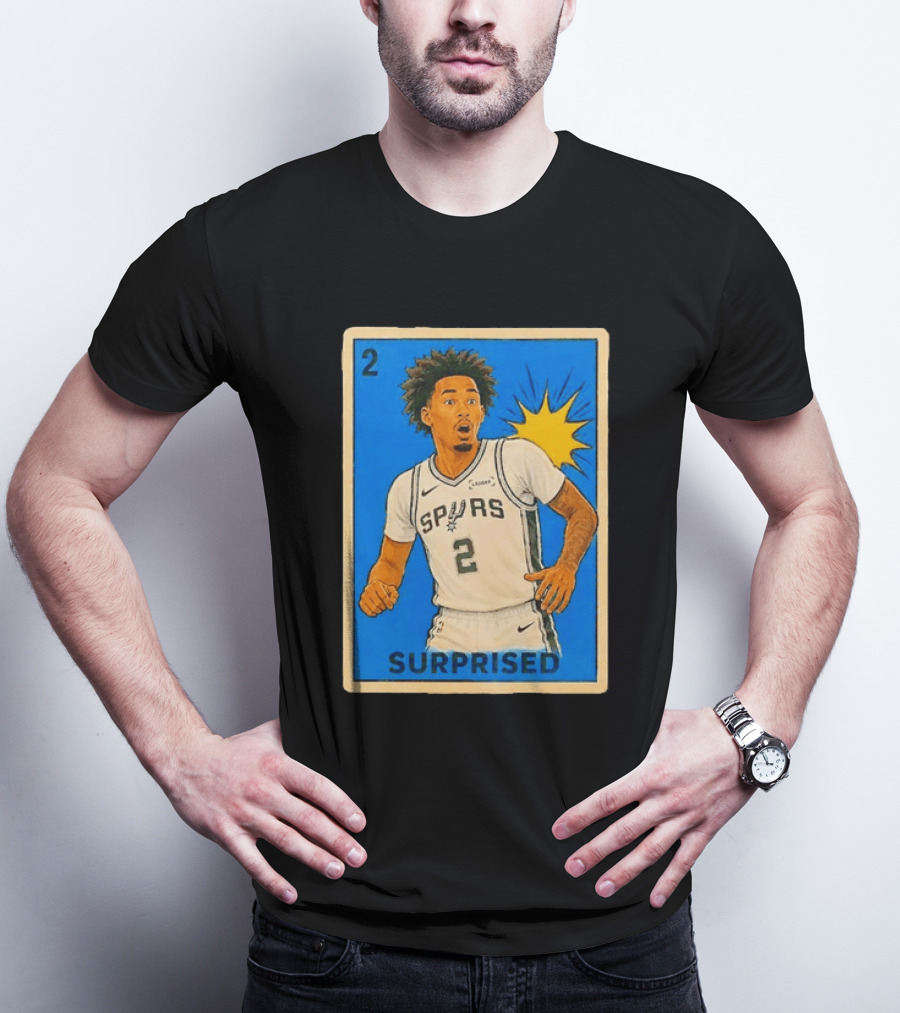 Surprised Dylan Harper Spurs Basketball Card T-Shirt