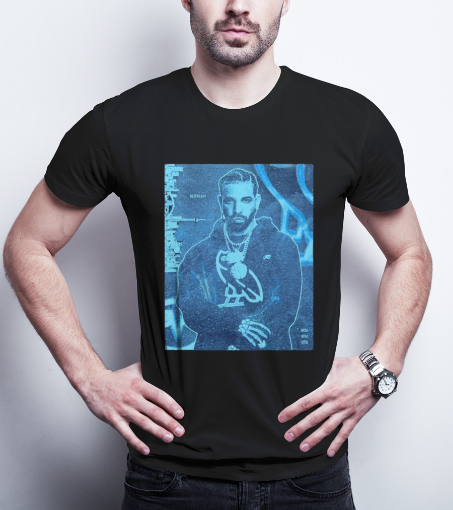 ICEMAN Owl Graphic Drake Blue Portrait With City Skyline T-Shirt