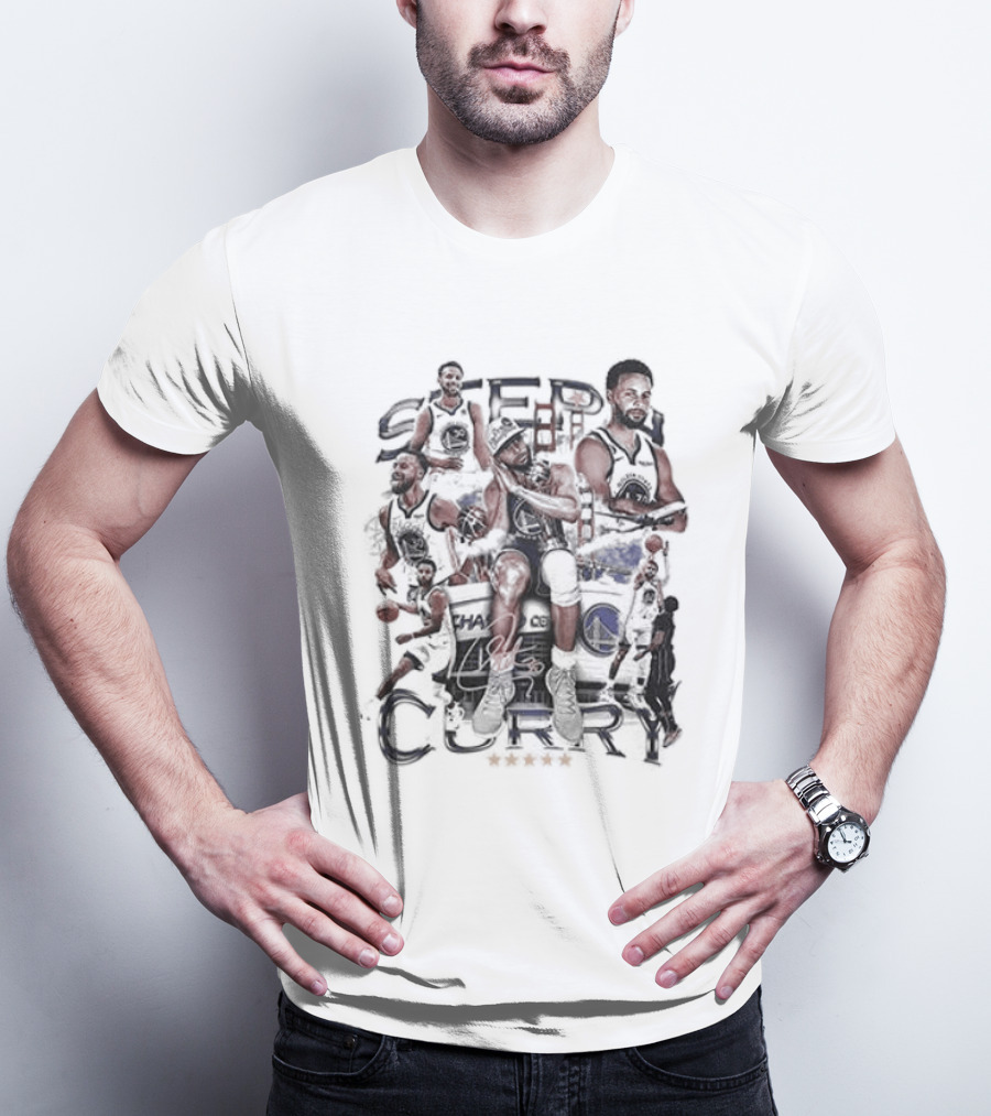 Golden State Warriors Steph Curry Night Night Action Pose Collection T-Shirt