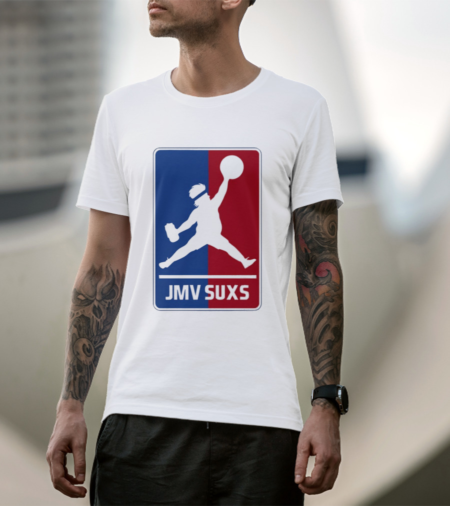 JMV SUXS MLB Jumpman Overweight Baseball Pitcher T-Shirt