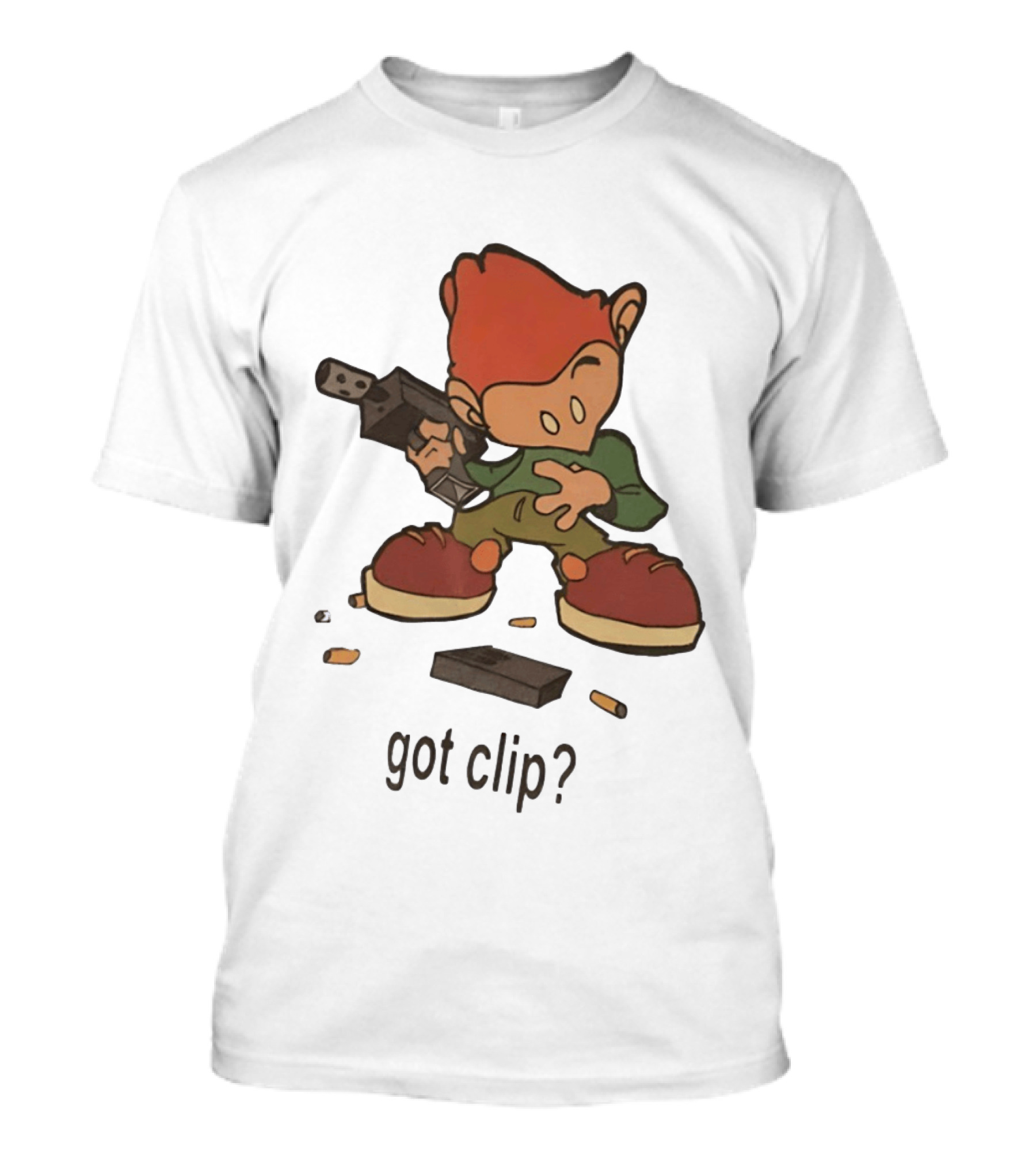 Pico Got Clip Gun Ammo Magazine Casings Retro Cartoon T-Shirt