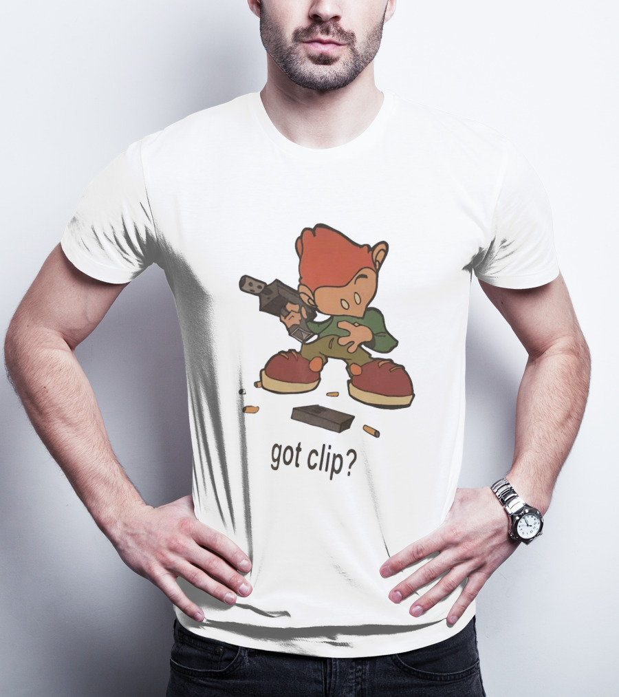 Pico Got Clip Gun Ammo Magazine Casings Retro Cartoon T-Shirt