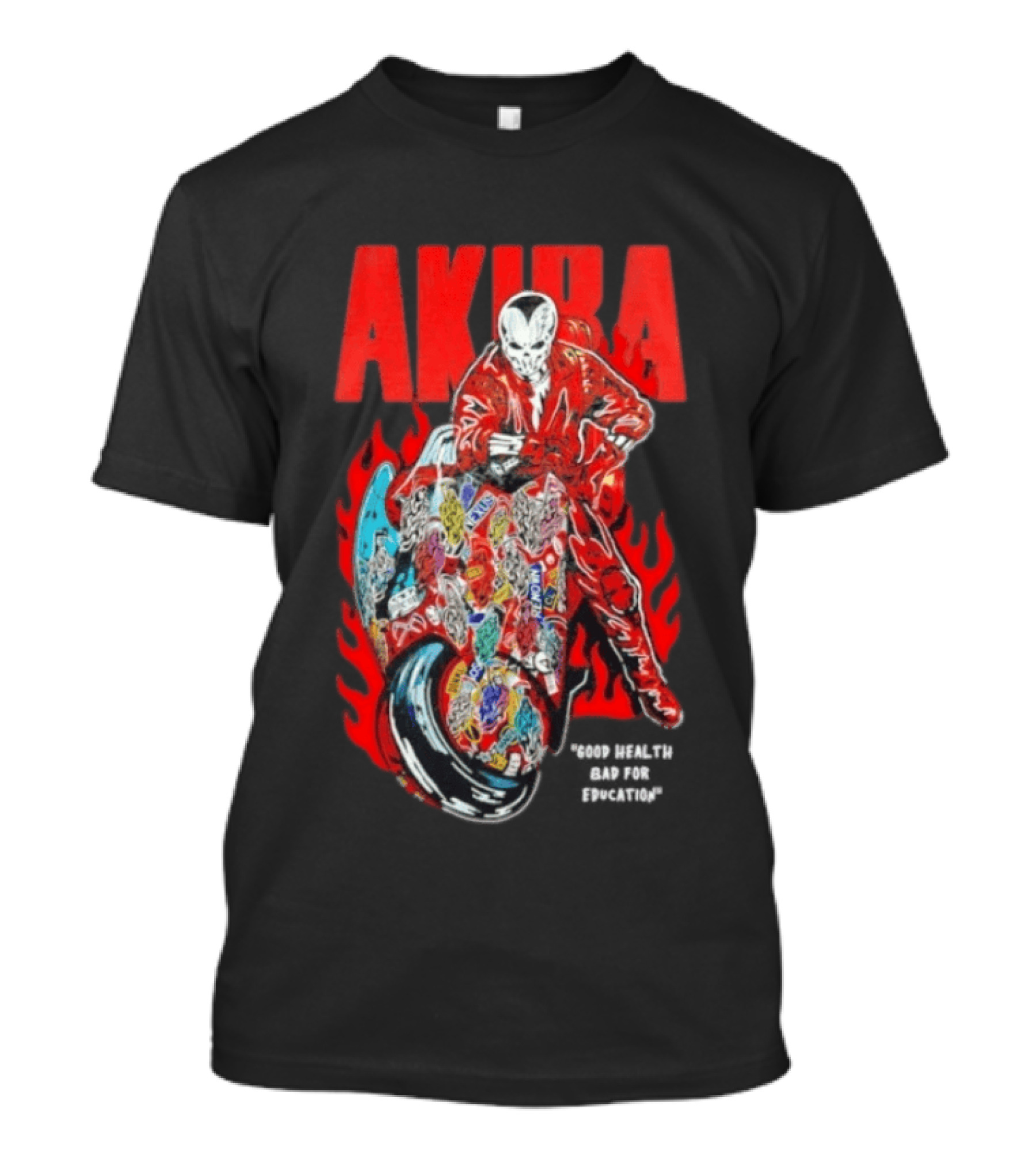 Akira Good For Health Bad For Education Iconic Motorcycle T-Shirt