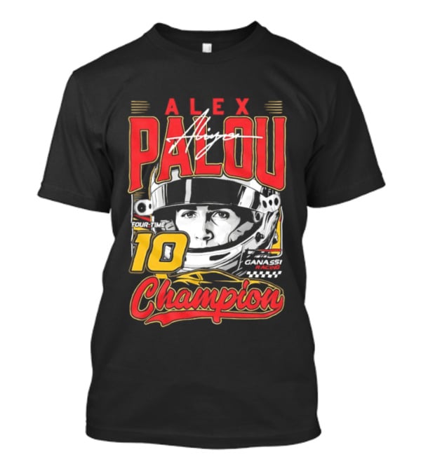 Alex Palou Autograph 10 Champion Racing Helmets T-Shirt