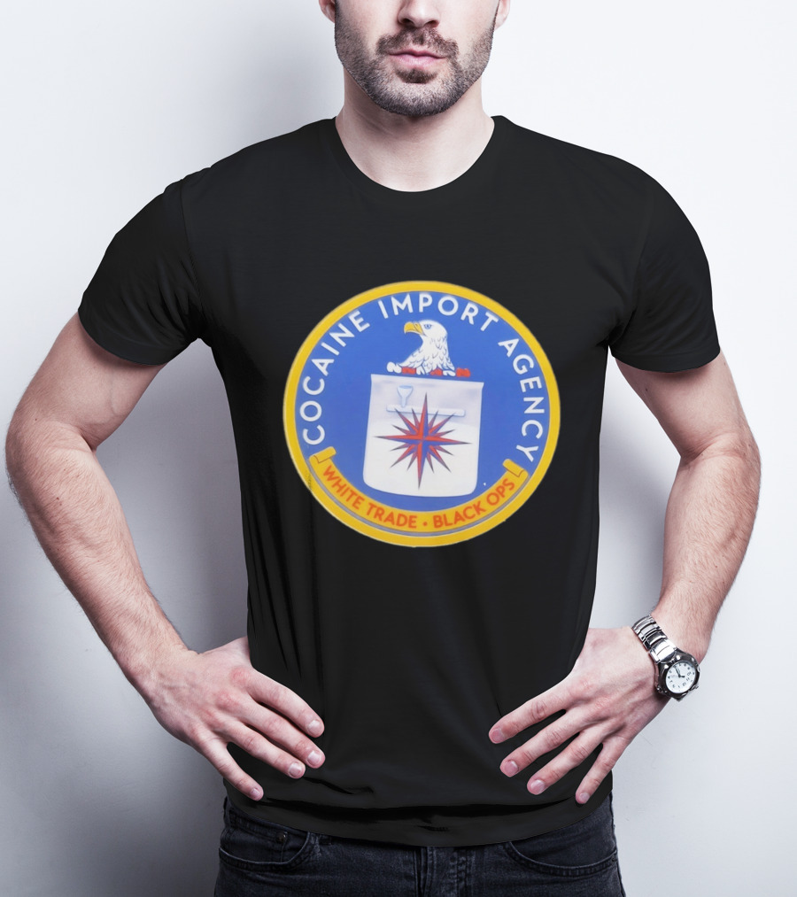 Cocaine Import Agency Eagle Emblem White Trade Black Ops T-Shirt