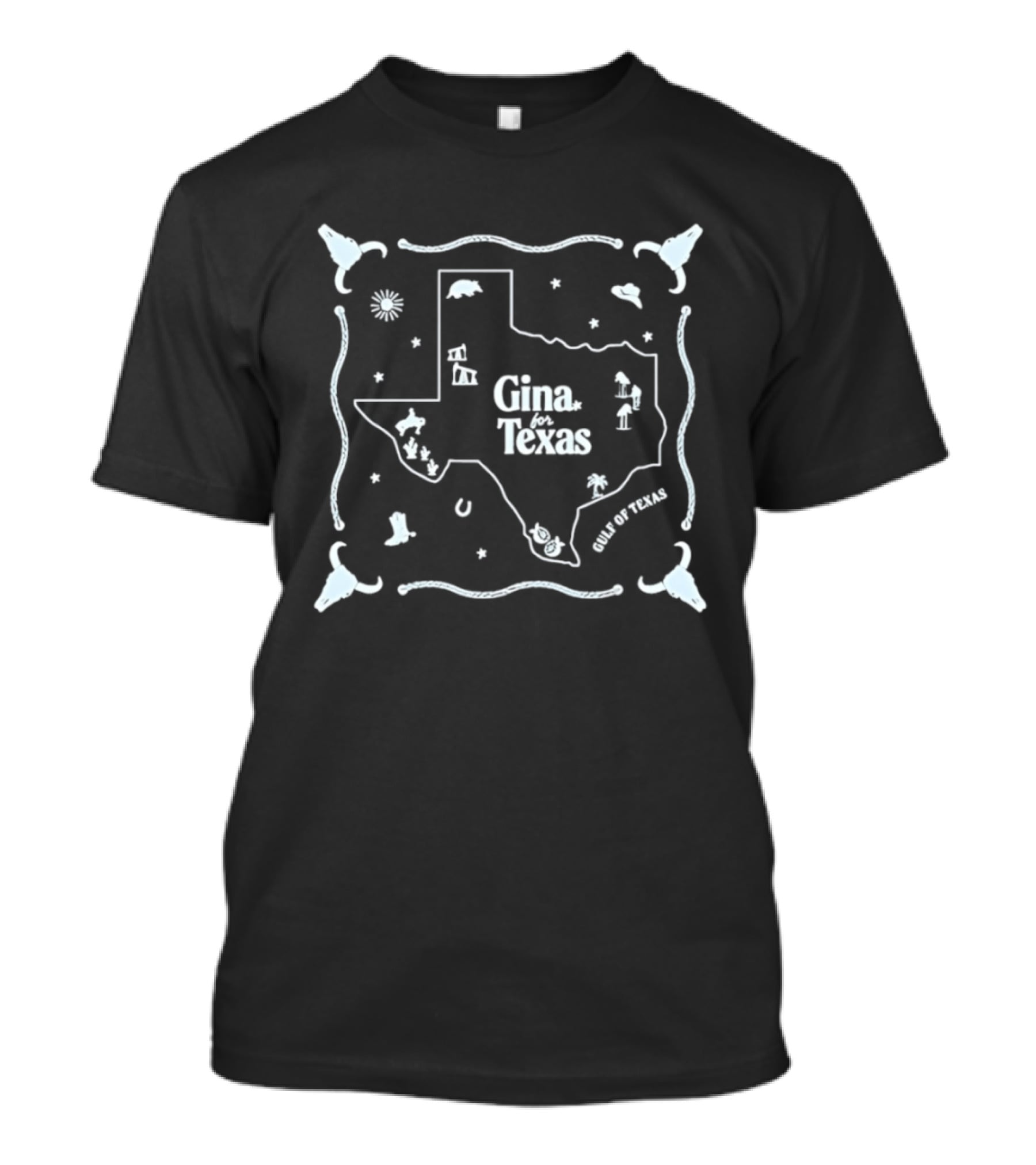 Texas State Map Gina For Texas Stars And Boots T-Shirt
