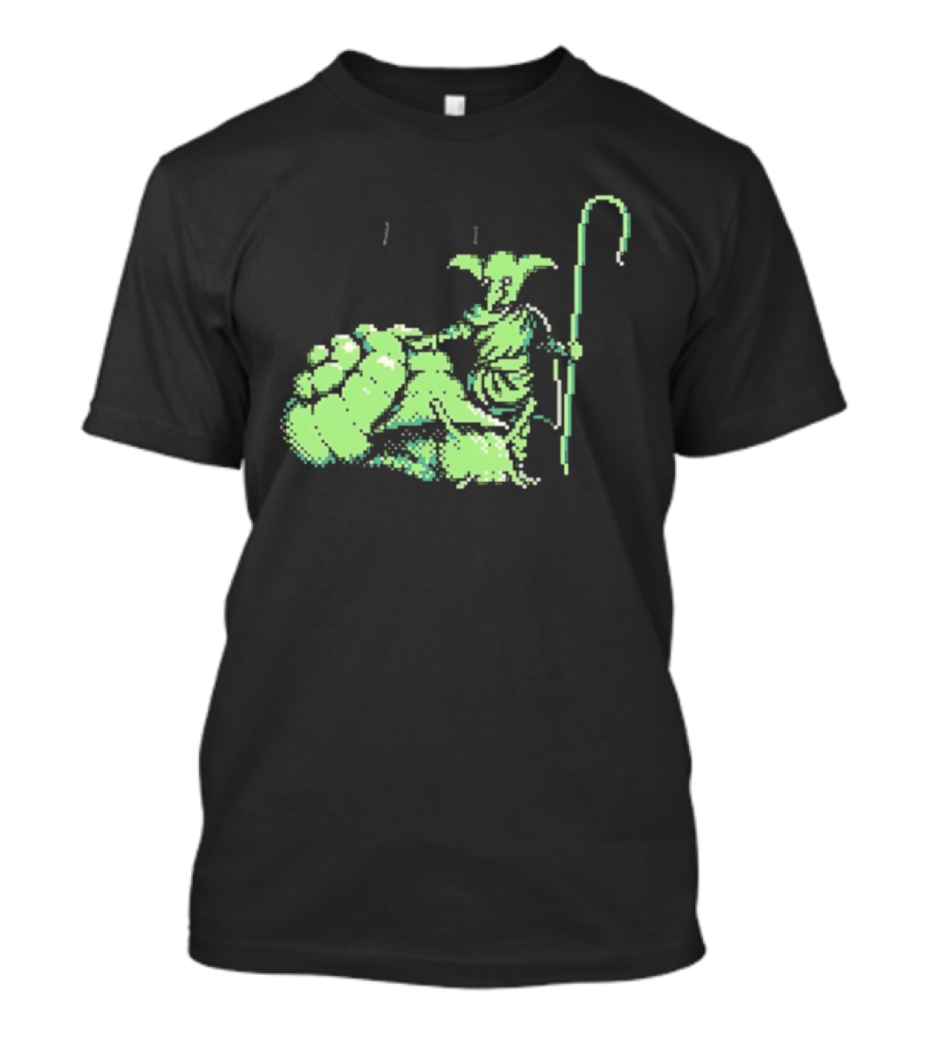 Goblin Shepherd With Staff Pixel T-Shirt