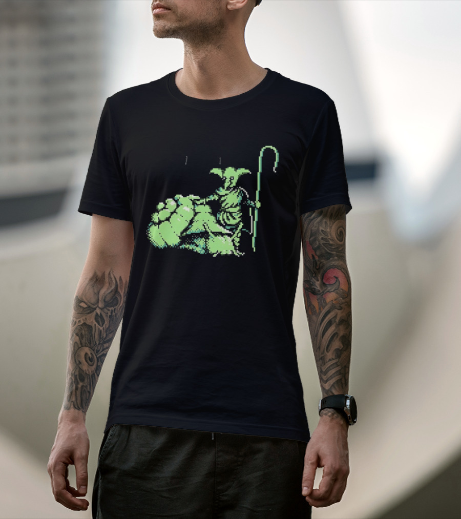 Goblin Shepherd With Staff Pixel T-Shirt