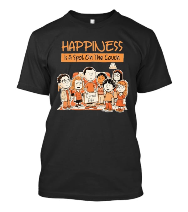 Happiness Is A Spot On The Couch Eternal Dibs Peanuts Style Scene T-Shirt