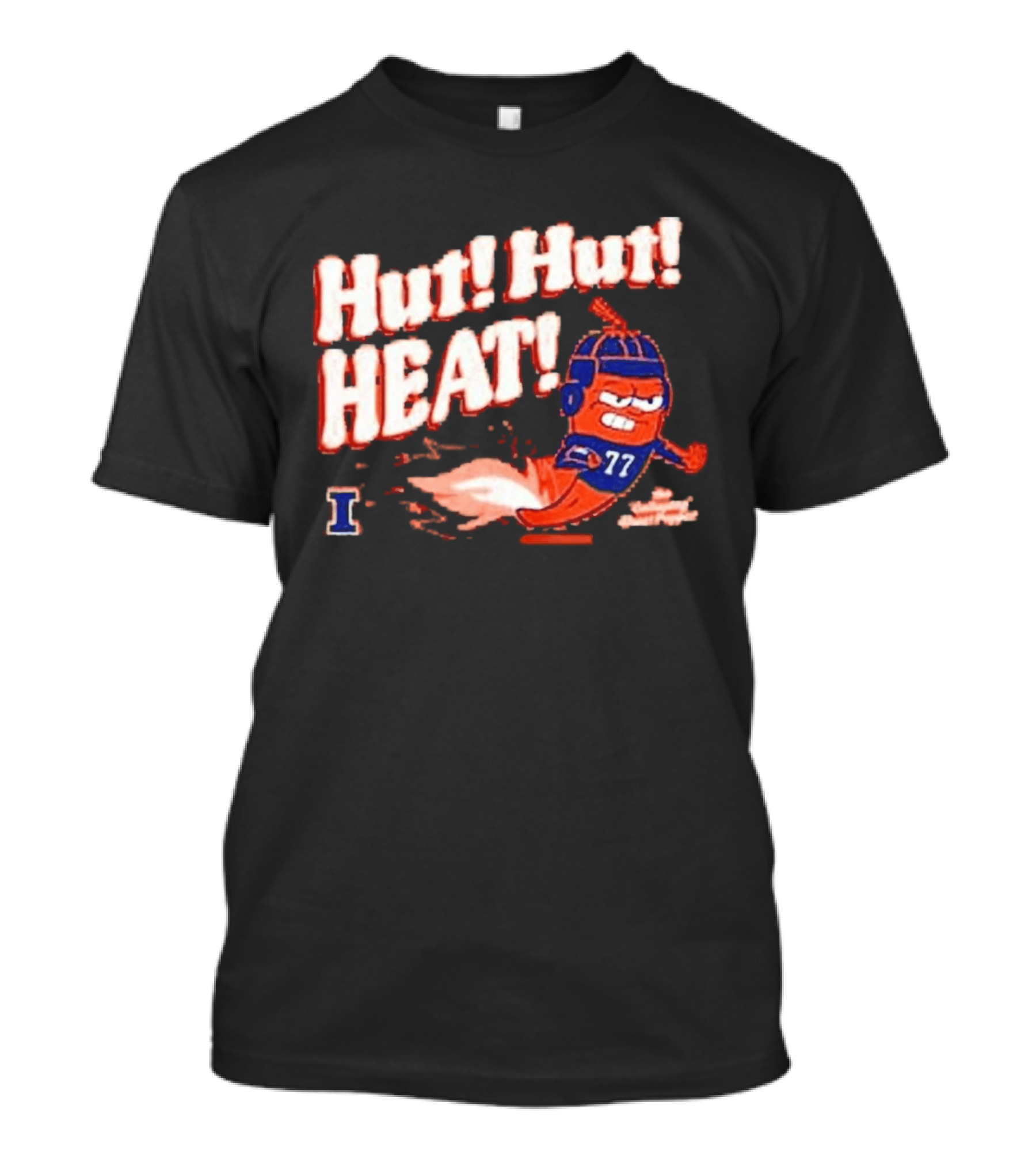Illinois Galloping Ghost Pepper Hut Hut Heat Football 77 T-Shirt