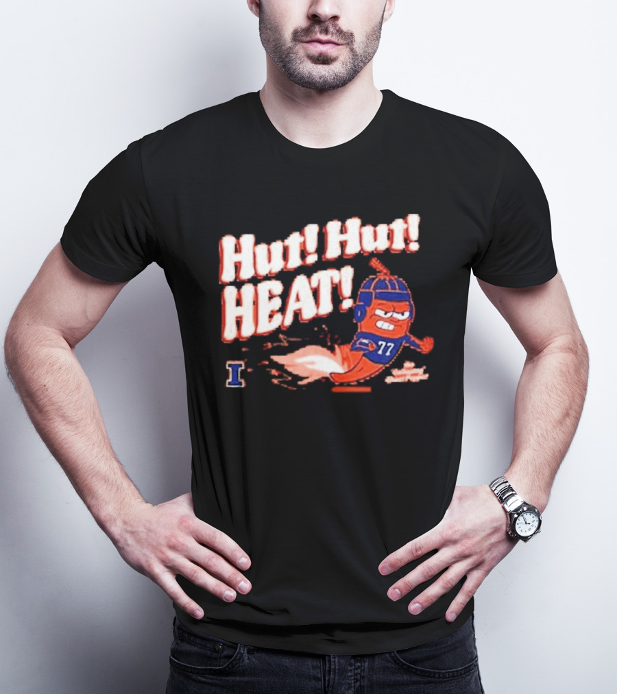 Illinois Galloping Ghost Pepper Hut Hut Heat Football 77 T-Shirt