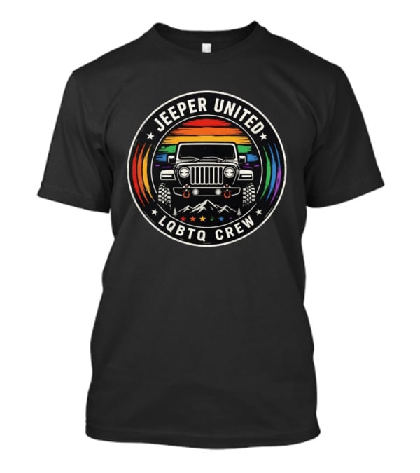 Jeeper United LGBTQ Crew Rainbow Jeep Mountains T-Shirt