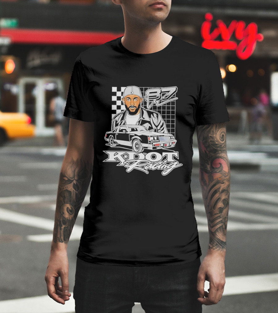 Kendrick Lamar K DOT Racing Graphic F7 Car Checkerboard T-Shirt