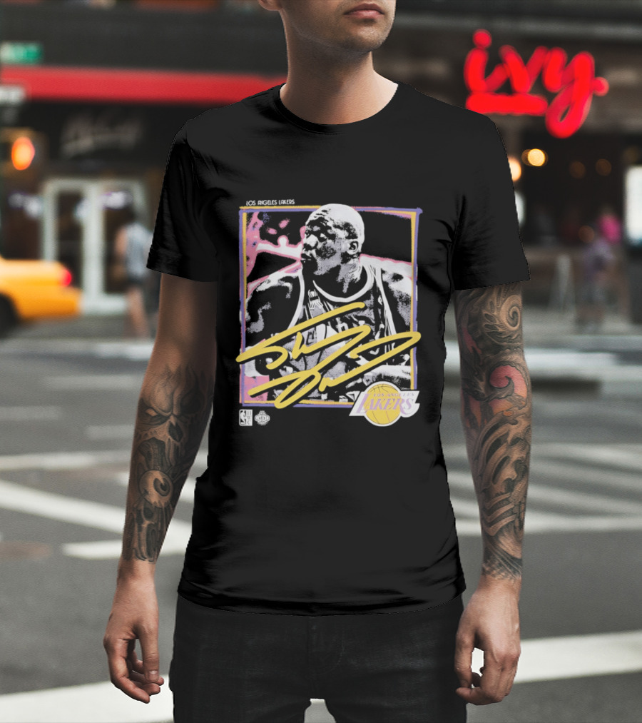 Los Angeles Lakers Shaquille O'Neal 55 Signature NBA Official Merchandise T-Shirt