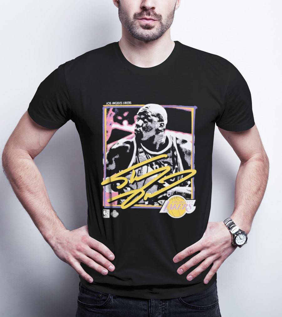 Los Angeles Lakers Shaquille O'Neal 55 Signature NBA Official Merchandise T-Shirt