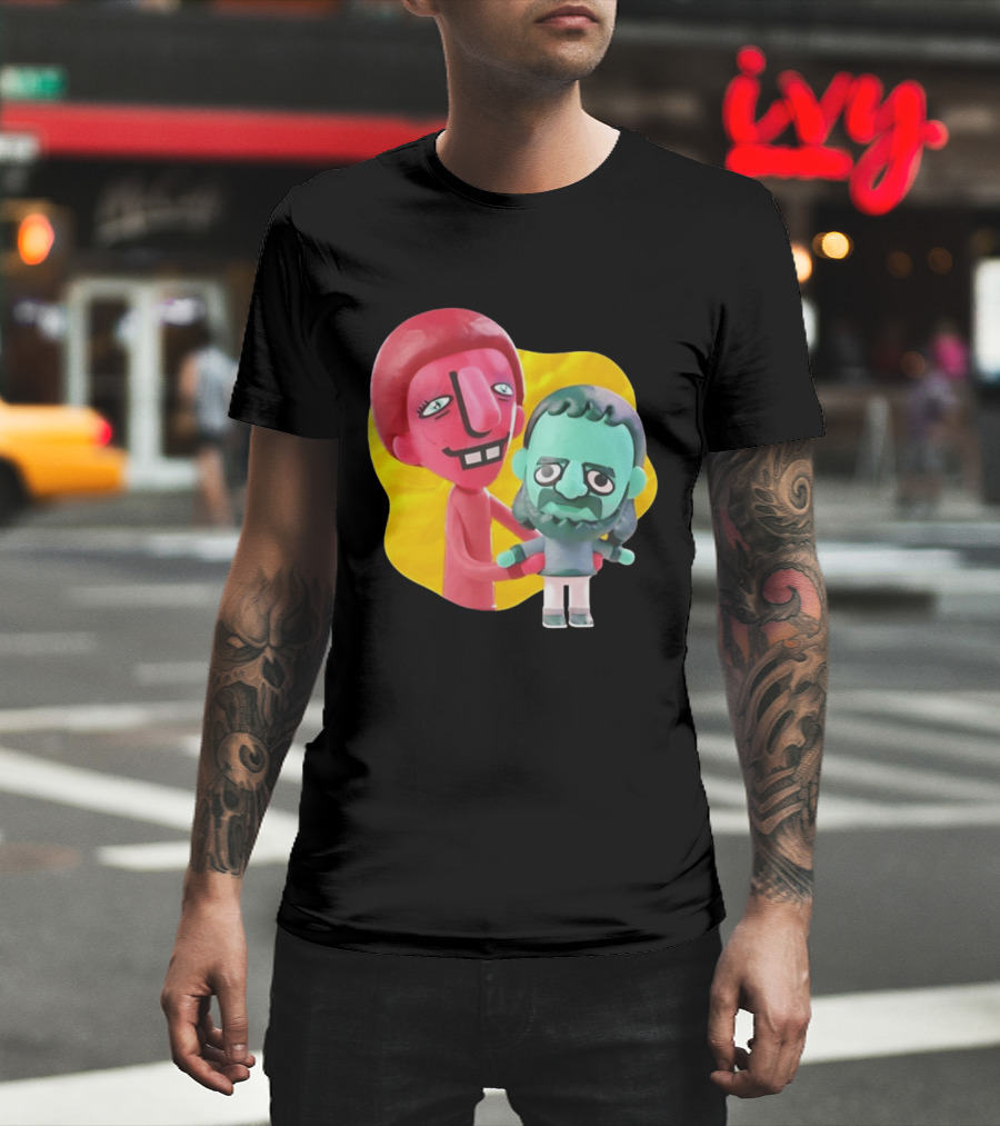 The Best Buds Colorful Character Figures Hugging Playful T-Shirt