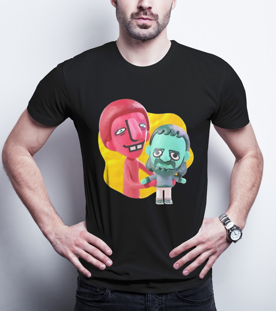 The Best Buds Colorful Character Figures Hugging Playful T-Shirt