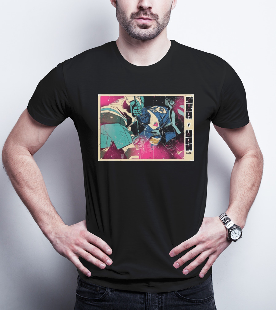 Face Off 2026 Intense Ice Hockey Action T-Shirt