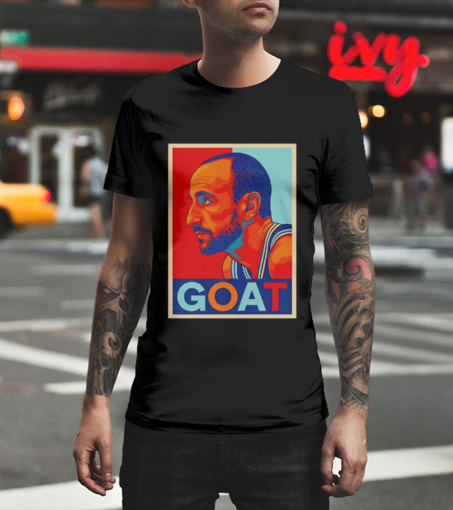 Manu Ginobili GOAT San Antonio Spurs 20 Retro Pop T-Shirt