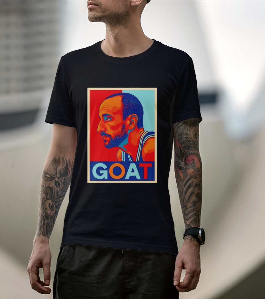 Manu Ginobili GOAT San Antonio Spurs 20 Retro Pop T-Shirt
