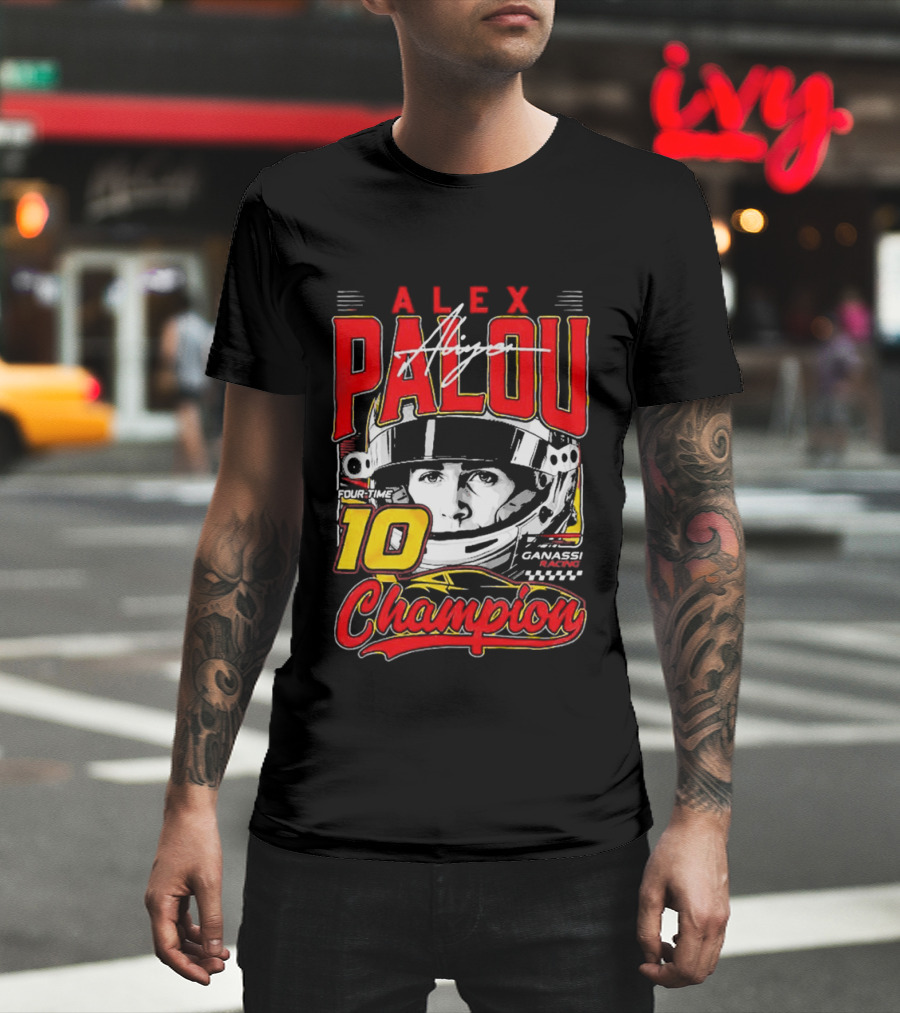 Alex Palou 10 Champion Racing Helmet Signature T-Shirt